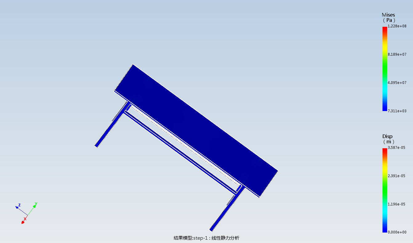长桌表面静力分析 Simapps Store 工业仿真app商店